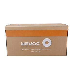 Wevac 11” x 150’ Food Vacuum Seal Roll Keeper with Cutter, Ideal Vacuum Sealer Bags for Food Saver, BPA Free, Commercial Grade, Great for Storage, Meal prep and Sous Vide