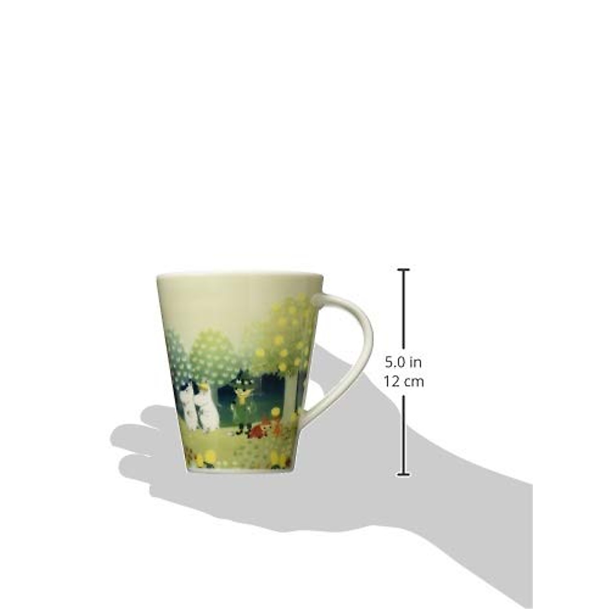 山加商店 Yamaka Shoten MM3201-35 Moomin Luonto Mug, Large, 16.9 fl oz (500 ml), Hill, Green, Moomin Goods, Scandinavian, Gift, Large, Tableware, Made in Japan