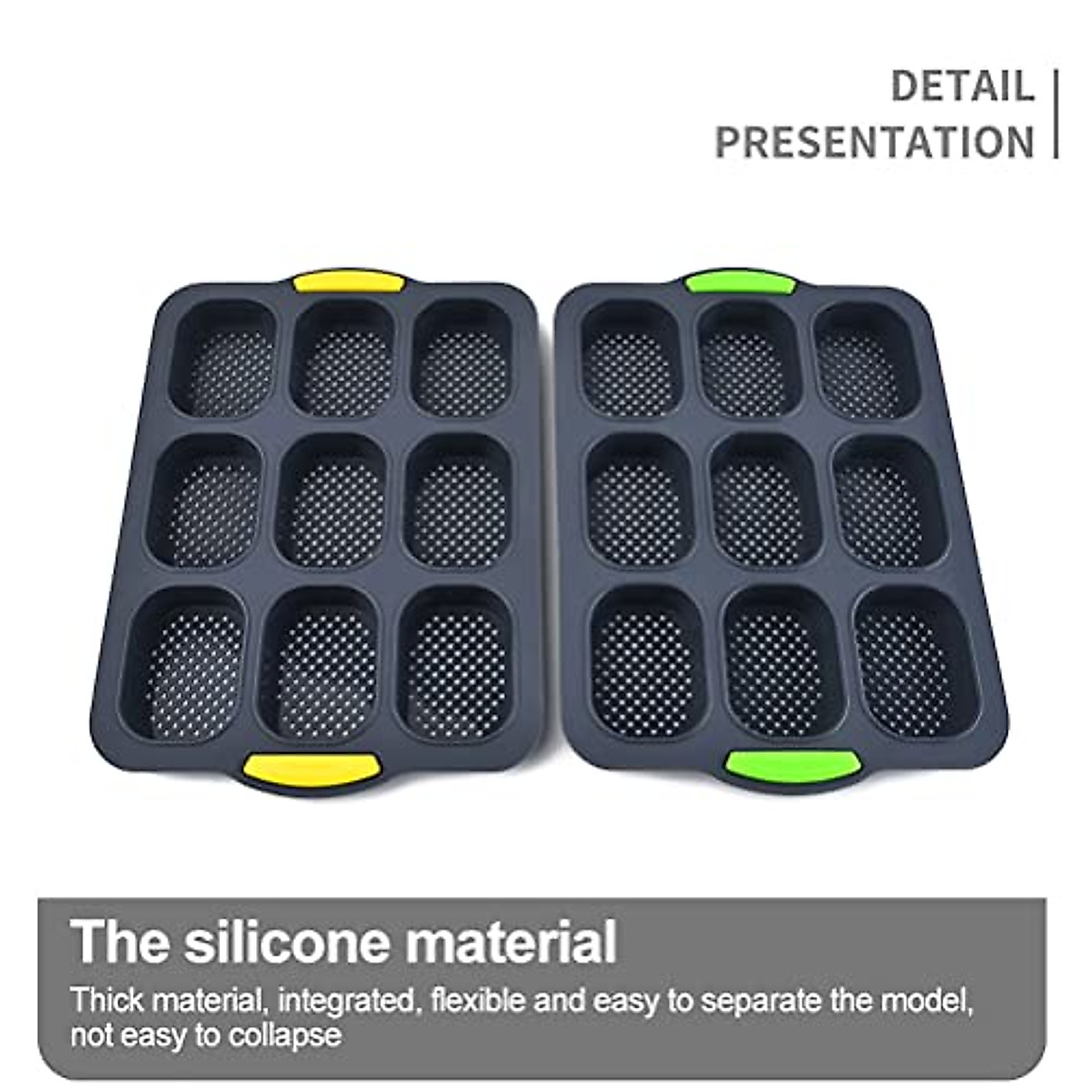 Mini Baguette Pan Silicone Bread Pan 8 Grid Silicone Baguette Baking Tray Non Stick Perforated Pan Cake Baking Mould French Bread Molds Kitchen Baking Tools (b)