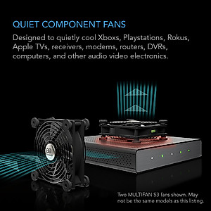 AC Infinity MULTIFAN S3-P, Quiet 120mm AC-Powered Fan with Speed Control, UL-Certified for Receiver DVR PlayStation Xbox Component Cooling