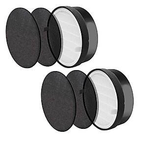 PUREBURG LV-H132 True HEPA Replacement Filter Kit Compatible with Levoit LV-H132 Air Purifier, Replaces Part LV-H132-RF, H13 4-Stage Filtration Activated Carbon Air Clean Dust VOCs,2-Pack