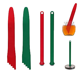 Catcan 4 PCS Canning Tools and Equipment Include 2 Pack Canning Magnetic Lid Lifter with 2 Pack Canning Bubble Popper Heat Resistant Home Easy Canning Kits (Red+Green)