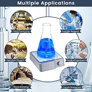 HYCC Mini Magnetic Stirrer with Magnetic Stirring bar and Magnetic Stir Bar Retriever, 2000 RPM, max. Capacity: 2000ml