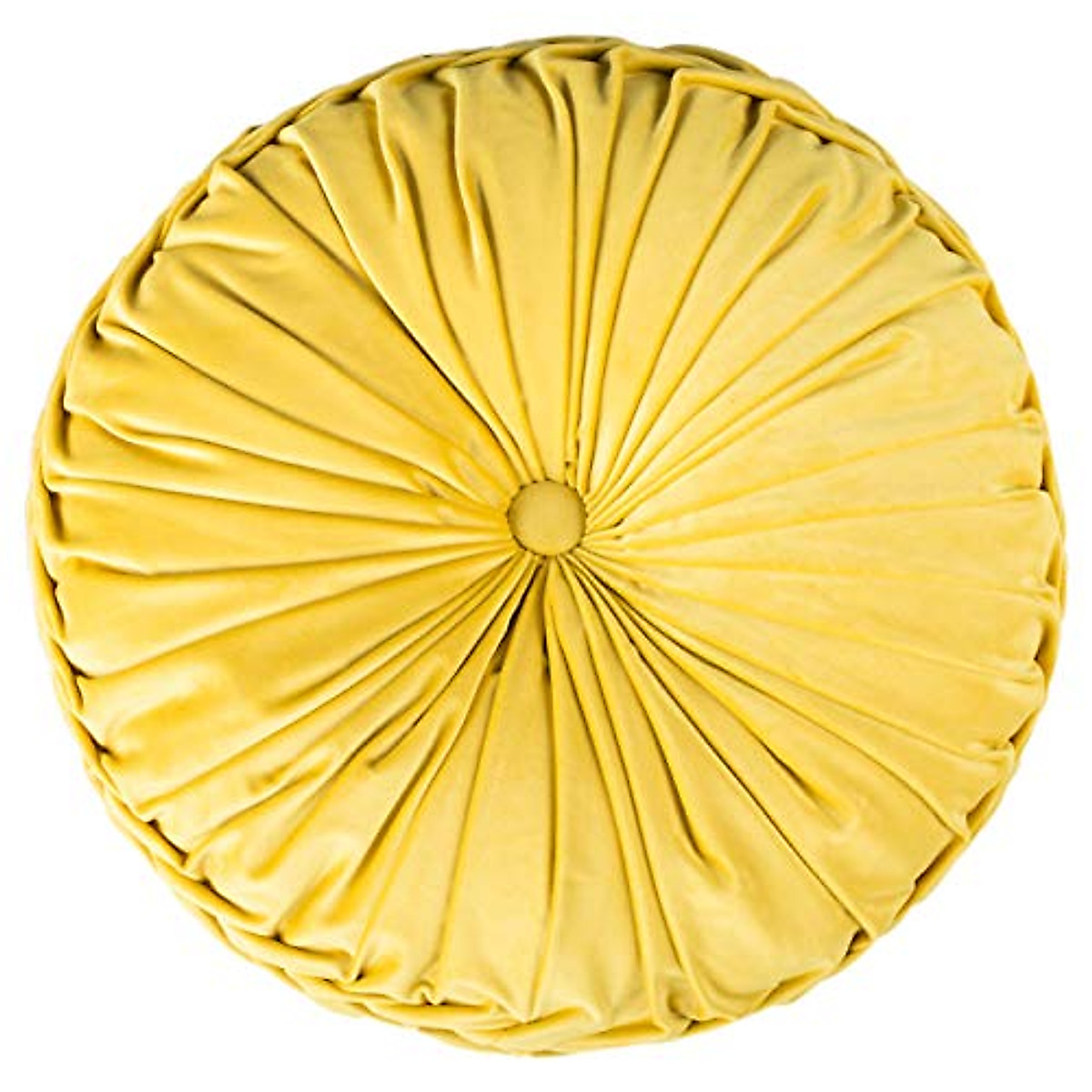 Safavieh Home Leila Mustard Round Button Tufted Decorative Pillow Pillow, 19"x19"