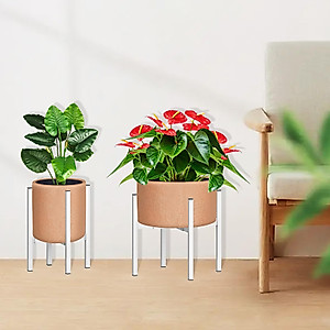 DDPow Heavy Plant Stand for 10"-16" Plant Pot, Plant Stand Indoor Outdoor Corner, Adjustable Metal Heavy Duty Plant Stand for Large Pot (White 1 Pack)