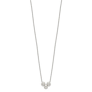 18" Sterling Silver Polished 3 Bead Necklace