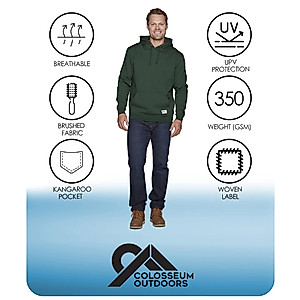 COLOSSEUM Outdoors Men's Brooks II Super Heavyweight Workwear Pullover Hoodie (Forest Green, Large)