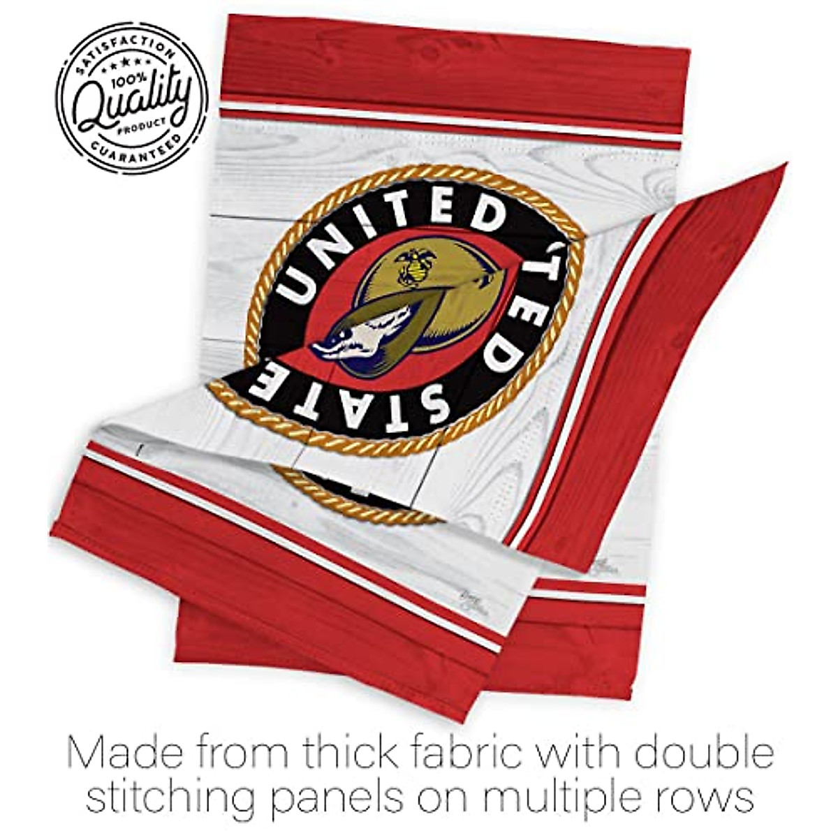 Breeze Decor Marine Bulldog Garden House Flag Set Armed Forces Corps USMC Semper Fi United State American Military Veteran Retire Official Decoration Banner Small Yard Gift Double-Sided, Made in USA