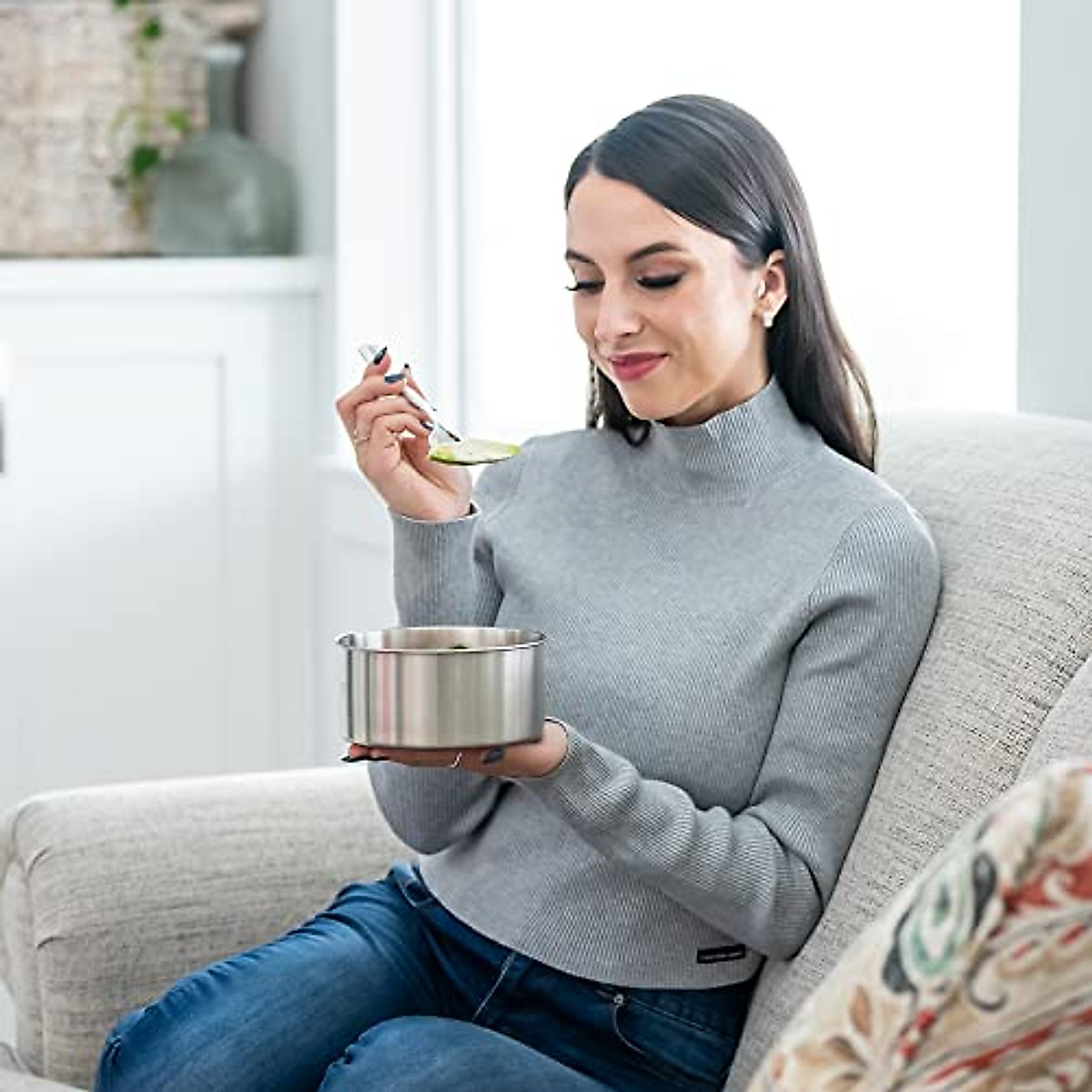 Deluxe 8-Pack Stainless Steel Food Containers - Complete Meal Prep Container Set with Leakproof Silicone Lids - Reusable and Stackable Stainless Steel Lunch Box for Adult Bento Box Set