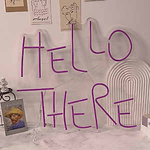 Hello There, Hell Here Neon Sign, Halloween Decor Lights, Horror Decor with Flickering Neon Lights | Room Decoration, Led Neon Wall Lights