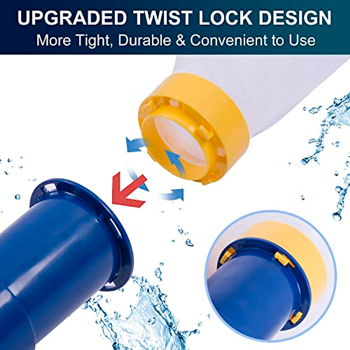 POOLAZA Portable Pool Vacuum Jet Underwater Cleaner (2023 Upgrade) with Brush & 56" Pole, Handheld Jet Pool Vacuum for Above Ground Pool, Underwater Pool Spa Jet Vacuum Cleaner, Attach to Garden Hose