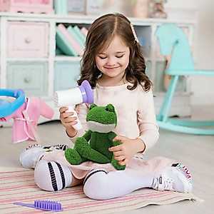 IUTOYYE 14.5 Inch Frog Plush Toy Cartoon Frog Stuffed Animal Plushie Green Soft Plush Cuddly Bedroom Decoration Pillow Birthday Gift for Kids