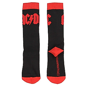 AC/DC Logo Athletic Crew Socks 2 Pair Pack For Men