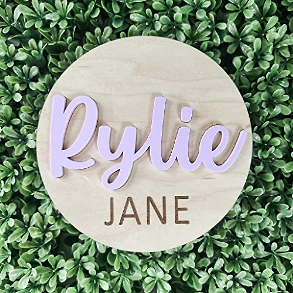 Imaginate Wooden & Acrylic Baby Name Announcement Sign - Custom Engraved 3D Baby Name Plaque - Birth Announcement - Modern Newborn Photo Prop - Hospital Name Sign - Personalized Newborn Gift - Keepsake