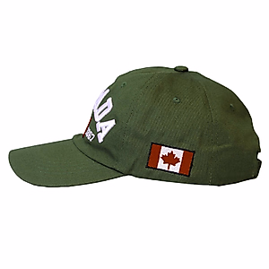 WITHMOONS Cotton Baseball Cap Canada Maple Leaf Flag Embroidery Dad Hat Adult Unisex LX1382 (Green)