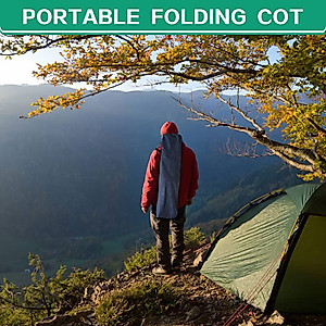 NESDCC Camping Cot with Mattress Comfortable and Sturdy Load up to 450LB Cots for Sleeping Camping Bed Folding Cot with Carry Bag for Home Office Outdoor Vacation