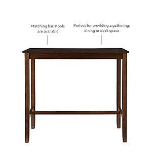 Linon 42 inch Height Pub Claridge Table, Rustic Brown Bar