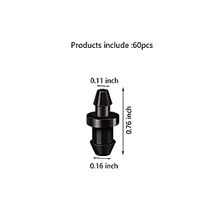 60 Pieces Drip Irrigation 1/4" Barbed Tubing End Plugs,Barbed Connectors End Cap for Drip or Sprinkler Systems