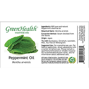 16 fl oz - Peppermint Essential Oil (100% Pure & Uncut), Aluminum Bottle - GreenHealth