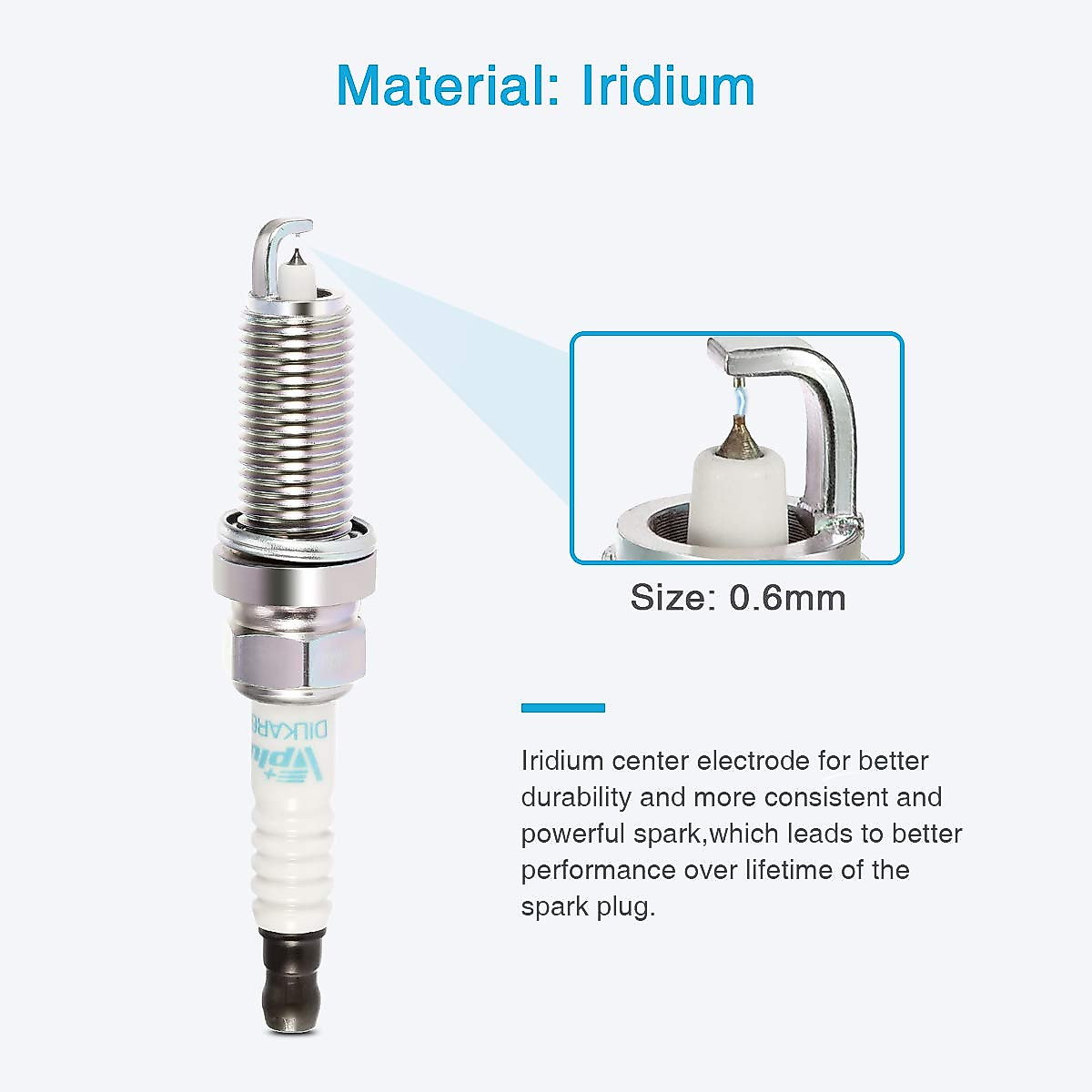 Vplus 4PCS Double Iridium Spark Plug Replaces# DILKAR6A11 9029 22401-JA01B