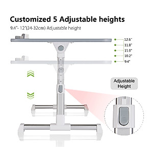 Lap Desk for Laptop, 8AMTECH Lap Desk Ajustable Laptop Table with Cooling Fan Office Desk for Laptop, Working, Reading, Writing, Drawing and Eating in Bed Sofa Floor Couch