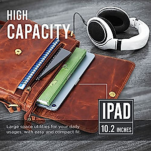 LEVOGUE Crossbody bag in Genuine Leather with flower embossing-Elegant and Classic design