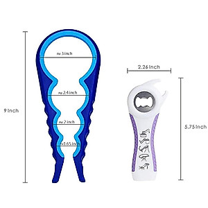 Jar Opener & Bottle Can Opener Multifunction Bottle Lid Grippers for Weak Hand, Elderly, Seniors, Arthritis Sufferers,Child,Women (Blue)