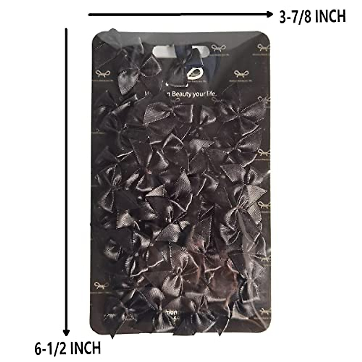 Micomon 50pcs 1-Inch Mini Ribbon Bows for Crafts Small Black Bows Christmas Decoration Embalishement Scrapbooking(Black)