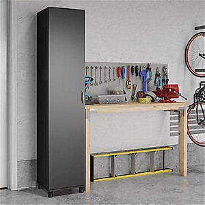 Pemberly Row Transitional 16" Utility Storage Cabinet in Black