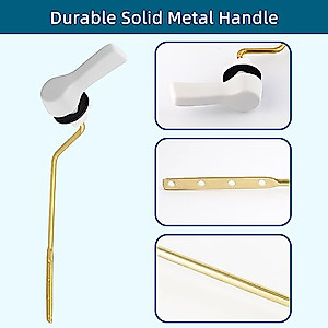 Hygie Rinse Universal Toilet Trip Lever Toilet Tank Side Mount Handle with 1pc Flapper Chain, Toilet Flush Lever Handle Toilet Handle Replacement Kit, White