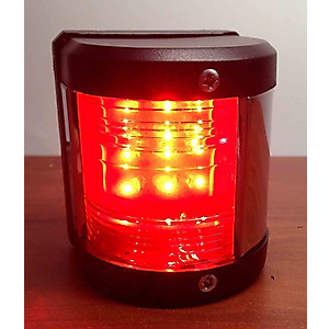 Pactrade Marine Boat Pontoon LED Navigation Light Black ABS Plastic Housing Boats Up to 12M Waterproof IP:66 Surface Mount 2NM (Green and Red (Individual))