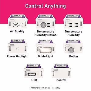 Swidget Air Quality + Wi-Fi Control Insert - Works with Swidget Outlets and Switches (sold separately) to measure temperature, humidity, air pressure & total VOCs used to calculate air quality & CO2