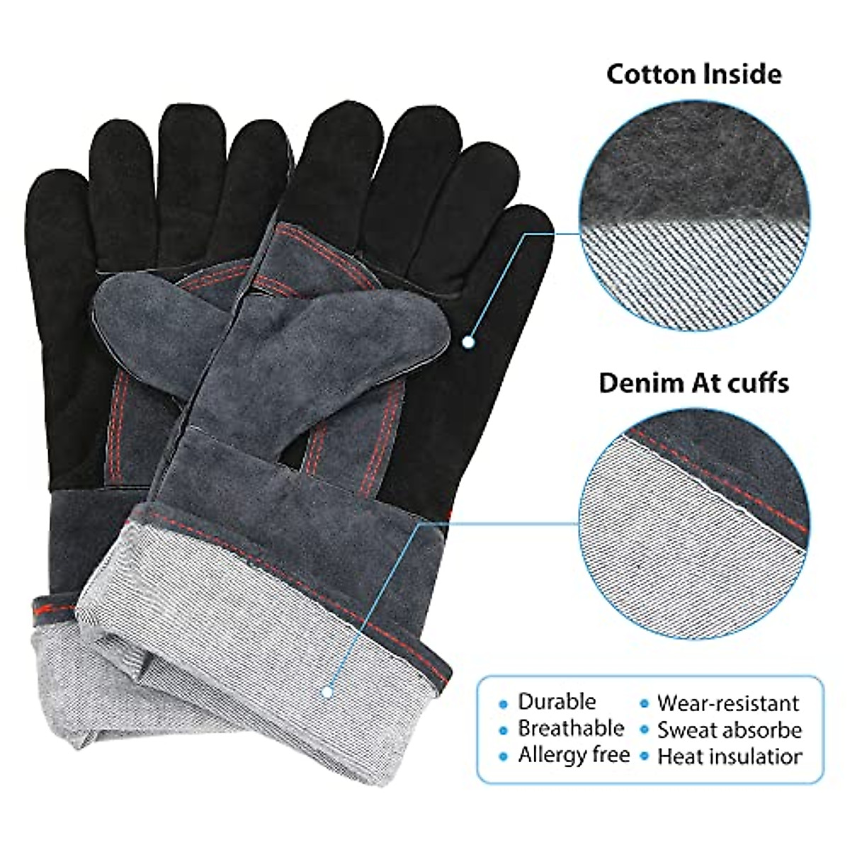 Mig Welder, Digital MTG225D Mig/Lift Tig/Stick 3 in 1 Multiprocess Welder-Welding Gloves