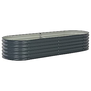 vidaXL Garden Raised Bed 94.4"x31.4"x17.3" galvanized Steel Gray
