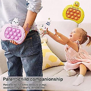 Pocket Game for Kid, Cool Pocket Game Kids, Pocket Game Console for Kids, Quick Push Bubble Competitive Game Console Series, Decompression Toy Mini Portable, USB Rechargeable (1Pc, Rabbit)