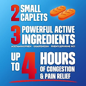 Mucinex Sinus Max Severe Congestion & Pain Relief, Maximum Strength Nasal & Sinus Relief, Decongestant for Adults, Acetaminophen Pain Reliever, Guaifenesin Expectorant and Mucus Removal, 20 Caplets