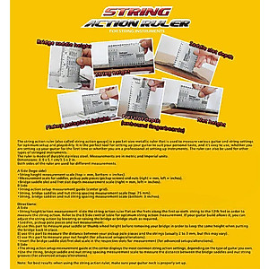 Baroque Stringed Instrument Action Ruler Gauge Luthier Measuring Tool for Electric Acoustic Guitar Bass Ukulele Mandolin Banjo SAR-10