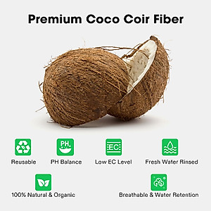 VIVOSUN Coco Coir Brick, 1.4lbs 100% Natural Organic Compressed Coconut Coir Fiber with Low EC, PH Balance & High Nutrition, Coconut Fiber Substrate, Coconut Soil for Plants