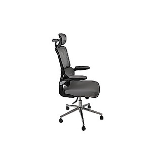 Mesh Ergonomic Office Chair with Flip Up Arms High Back Desk Chair -High Adjustable Headrest with Flip-Up Arms, Tilt Function, Lumbar Support Swivel Computer Chair Task Chair,Executive Chair, Gray