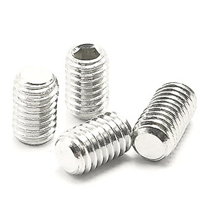 #6-32 UNC Flat Point Set Screws Hex Socket Grub Screws Pack of 100-Pieces (#6-32 x 1/2")