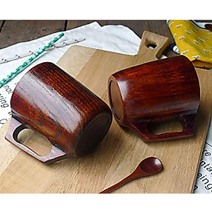 12 oz Handmade Wooden Coffee Mug Wood Outdoor Travel Man Mug Tea Camping Cup Wine Tankard Beer Mug Stein for Men Gift Cup Viking Mug