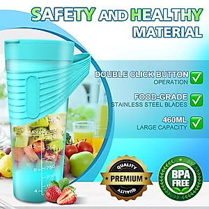 Portable Blender, Portable Blender for Shakes and Smoothies, Personal Size Blender with USB Rechargeable, BPA Free Mini Blender for Kitchen/Travel/Gym