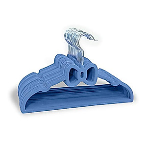 Kids Velvet Hangers (13" - 30 Pack) - Baby Clothes Hangers with Blue Bow Design for Ages 4-12 -Toddler Hangers - Non-Slip Baby Hanger & Small Hangers - Baby Hangers Velvet & Baby Felt Hangers