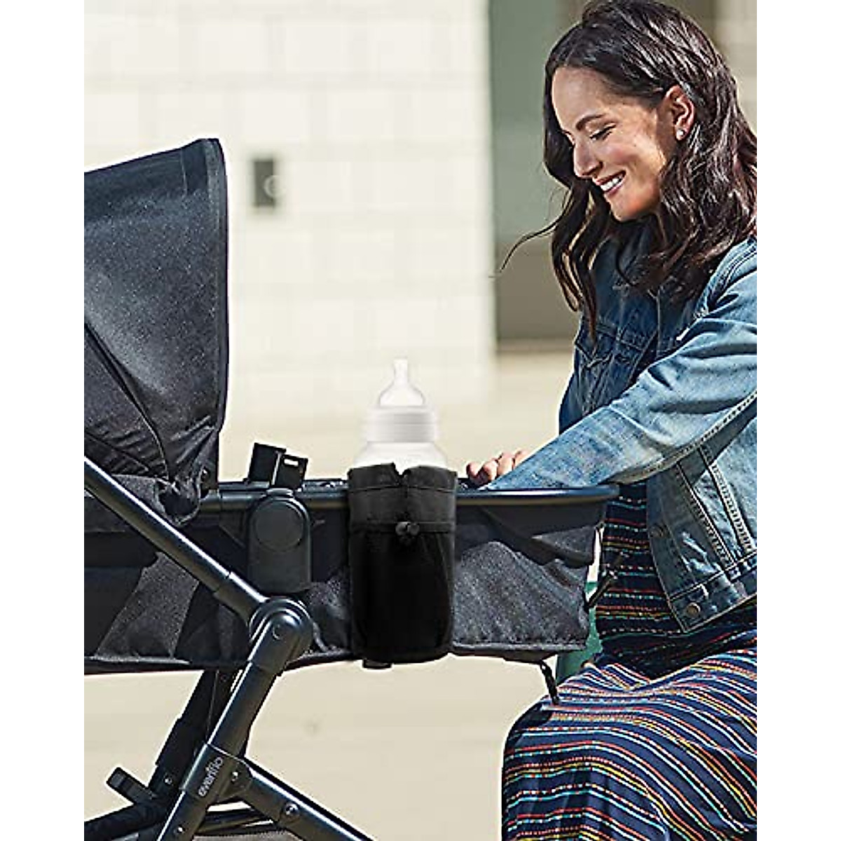 IUKUS Bike Cup Holder, Bike Water Bottle Holder with Alligator Clip, Easy Install & Waterproof Cup Holder for Stroller, Motorcycle, Bicycle, Boat, Scooter, Automotive, ATV/UTV(Black)