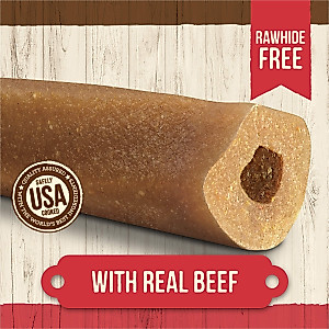 Merrick Natural Cuts Chicken Free Non Rawhide Medium Dog Chews, Medium Texture Chew Sticks With Real Beef - 1 Pack