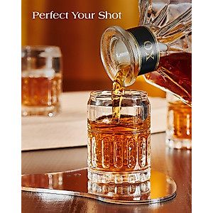 Kollea Set of 4 Shot Glasses, Flash Hider Shaped Shot Glass Set with Heavy Base, Whiskey Shot Cups for Tequila, Vodka, Spirits, Bourbon
