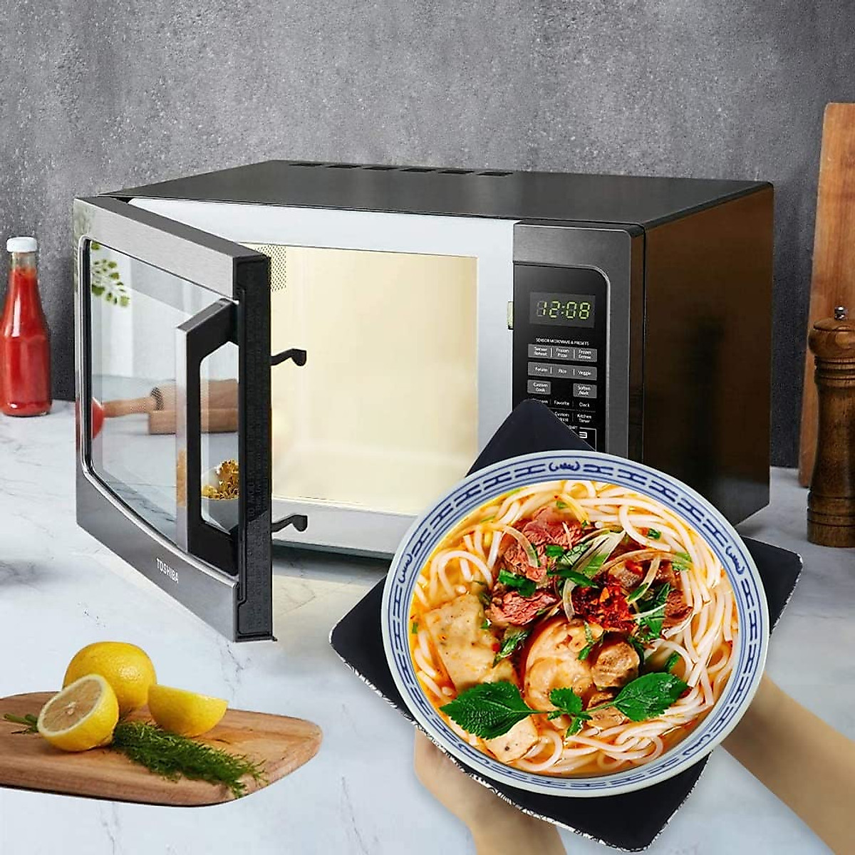 4Pcs Microwave Bowl Cozy Huggers for Food, Safe Dish Holder Heat Resistant Food Warmer Set for Hot and Cold Bowls (Color : Gray)