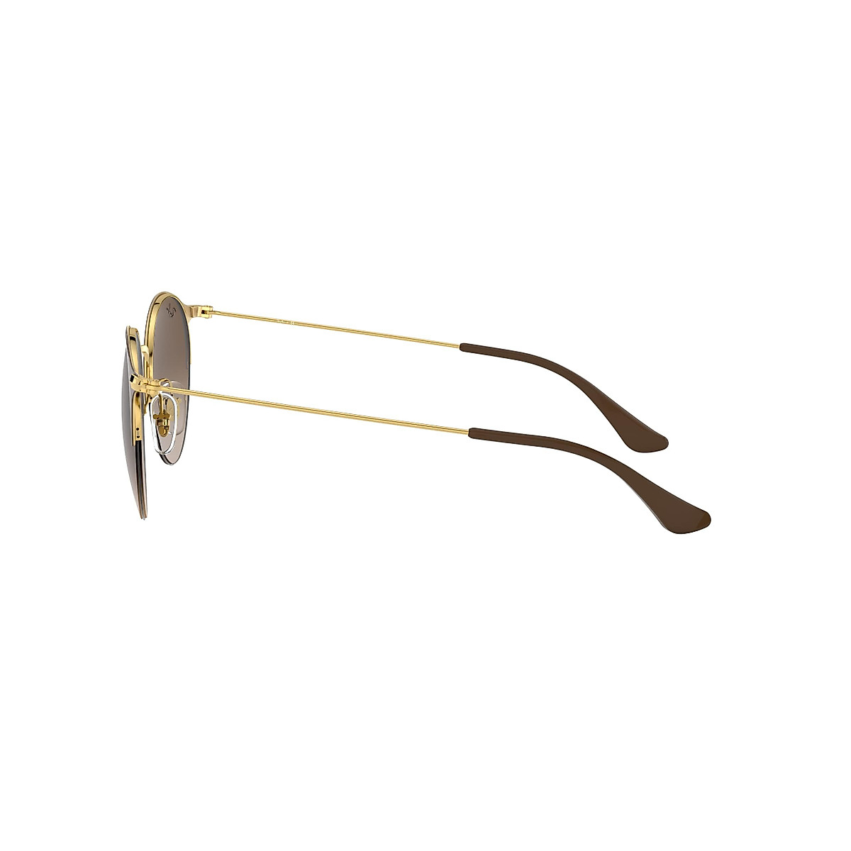 Ray-Ban RB3578 Round Sunglasses, Brown On Gold/Brown Gradient Dark Brown, 50 mm