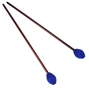 Buytra Medium Hard Yarn Head Keyboard Marimba Mallets with Maple Handle, Blue