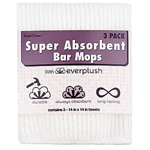 Everplush Absorbent Bar Mop Kitchen Towels, Set of 3, White